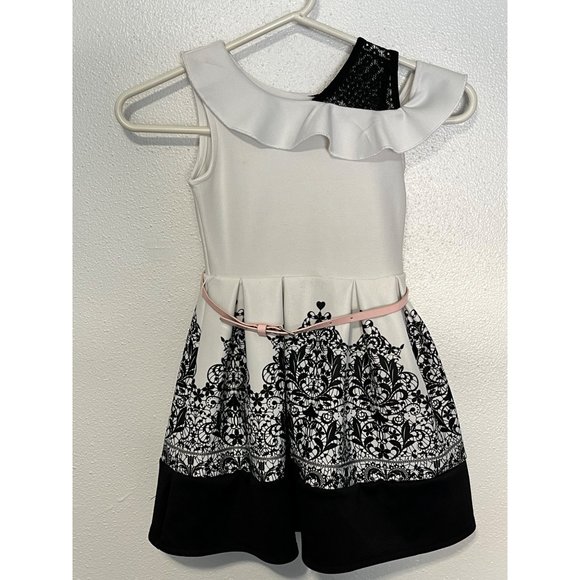 Knitworks | Dresses | Knit Works Dress White With Black Pattern Bottom ...